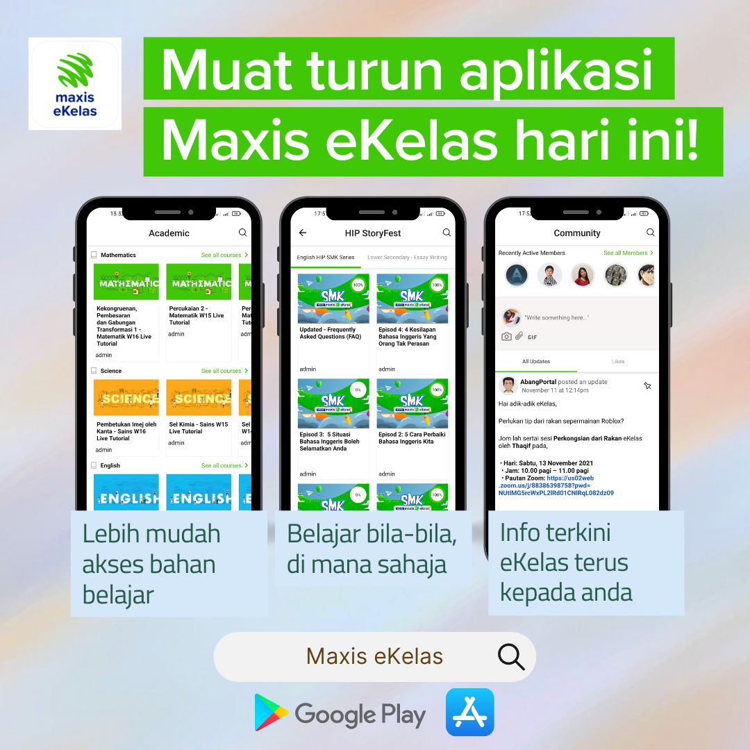 Maxis推出eKelas App：高达3000种教材的网课平台，学习数学、英文、科学等知识！ - Zing Gadget