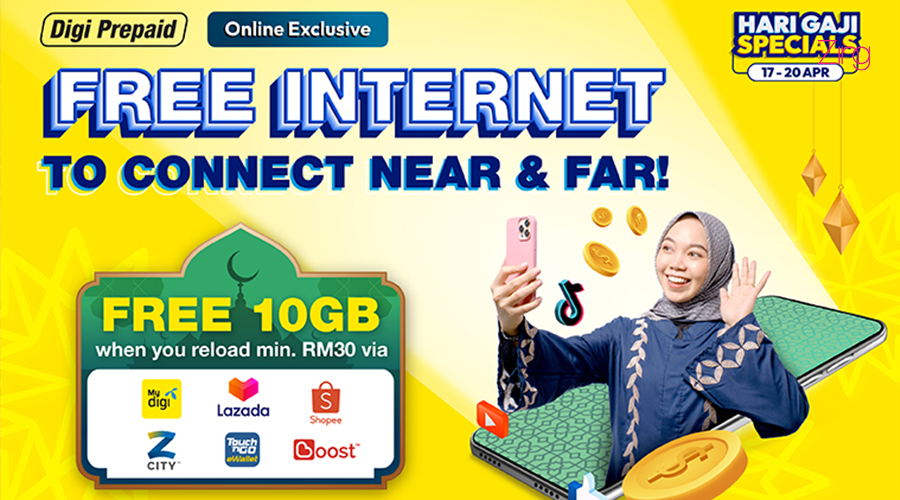 Digi推出Hari Gaji Specials：Prepaid用户充值RM30，可获10GB网络数据！优惠只限3天！ - Zing Gadget